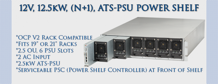 12V, 12.5kW (N+1) ATS-PSU Power Shelf – Lite-On Cloud Infrastructure ...